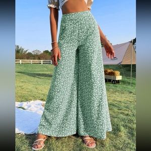 Pants & Jumpsuits | Boho Ditsy Floral Print Wide Leg Pants | Poshmark